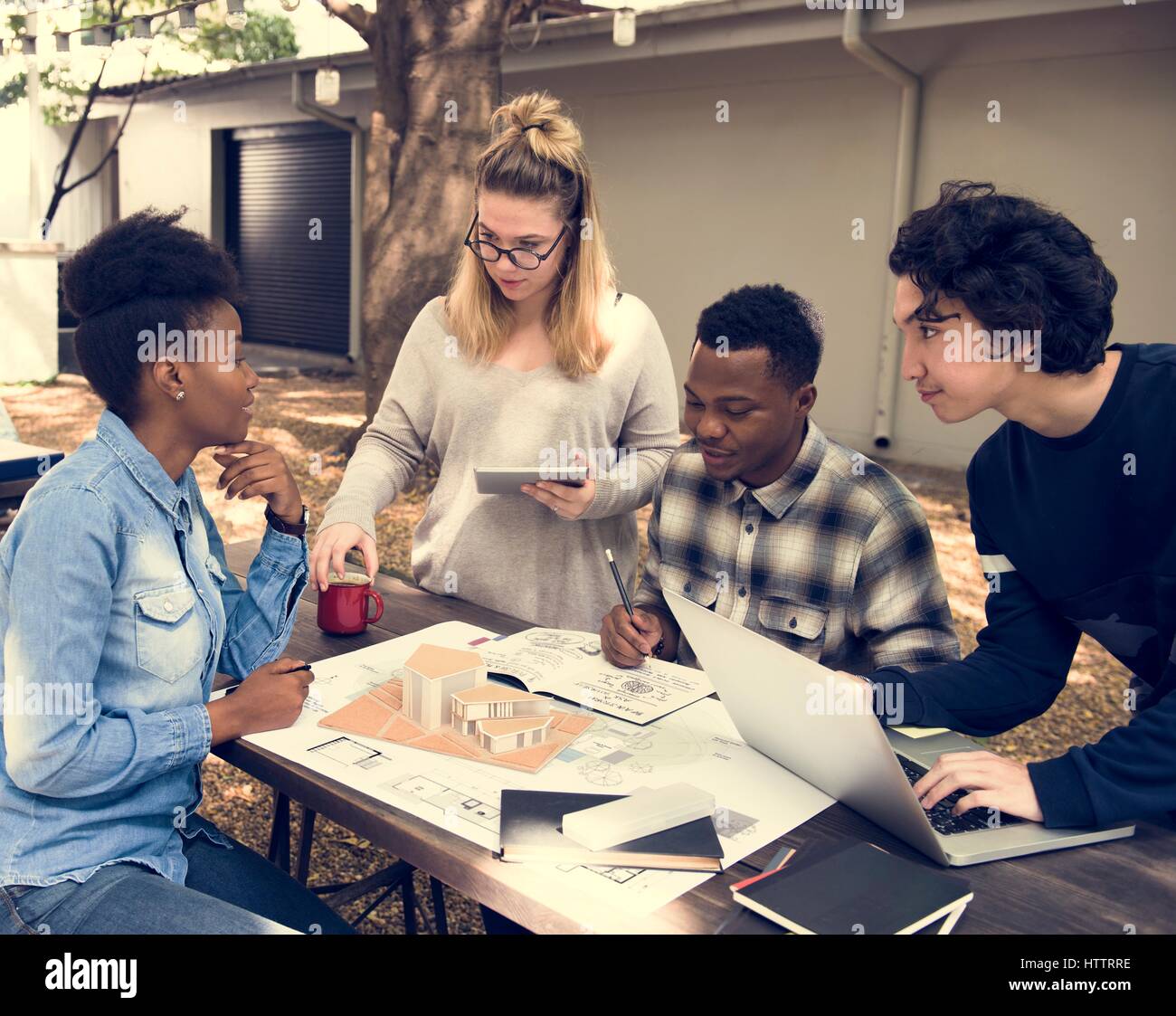 Friends People Group Teamwork Diversity Stock Photo - Alamy
