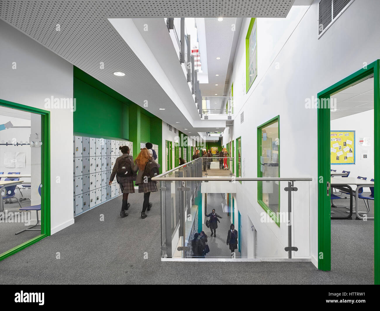 Light filled corridor. Kensington Aldridge Academy, London, United ...