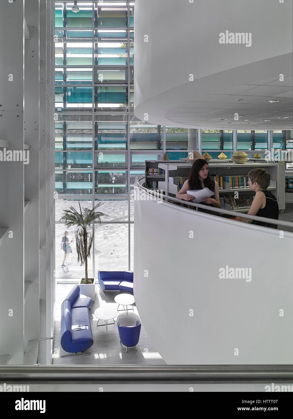 Library balcony in use. Kensington Aldridge Academy, London, United ...