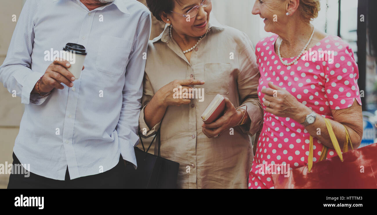 Senior Adult Shopping Friendship Lifestyle Stock Photo - Alamy