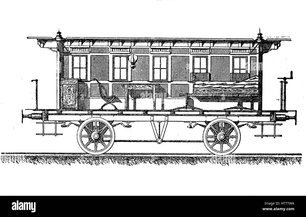 Franco-Prussian War 1870 - 1871, The medical car of a medical train ...