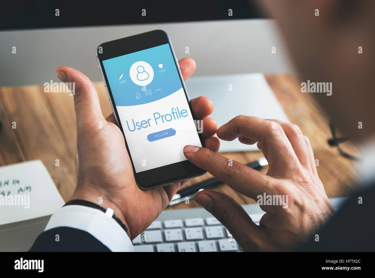 User Profile Account Follow Concept Stock Photo - Alamy