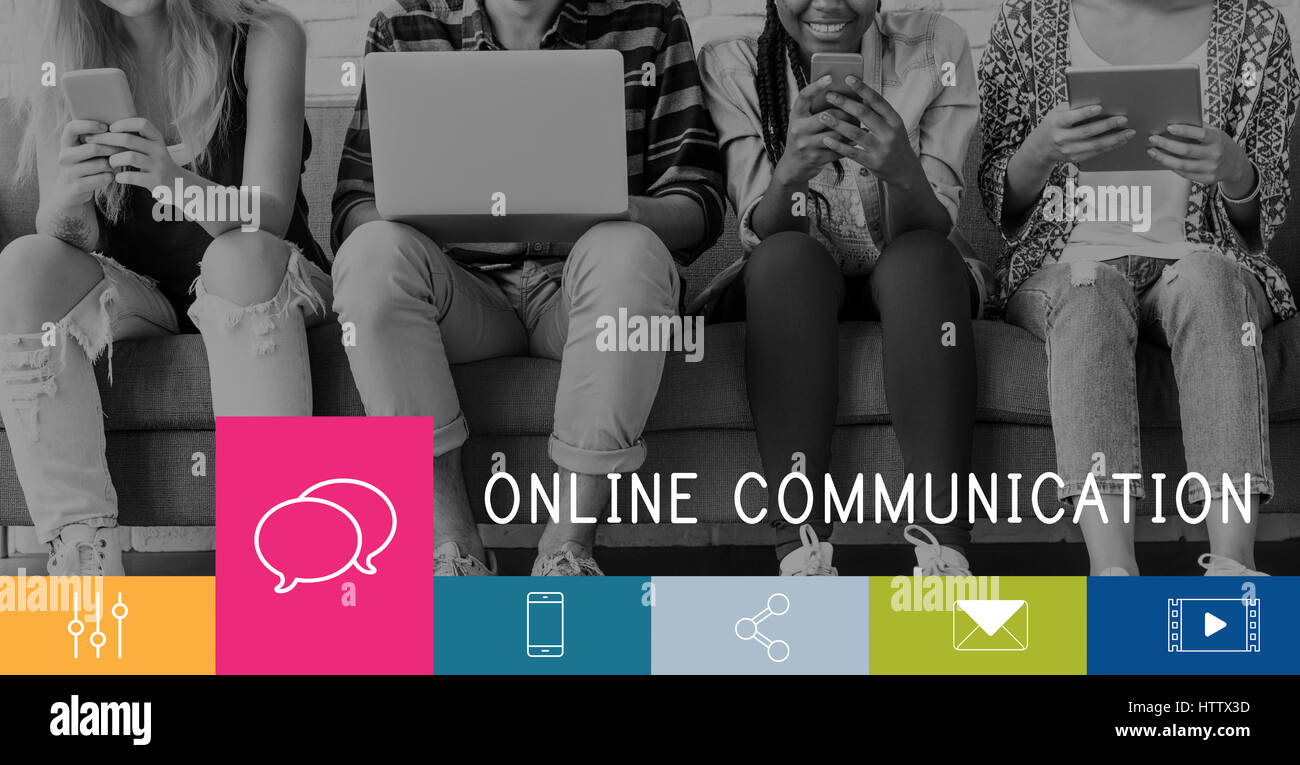 Online Communication Connection Networking Icon Stock Photo - Alamy
