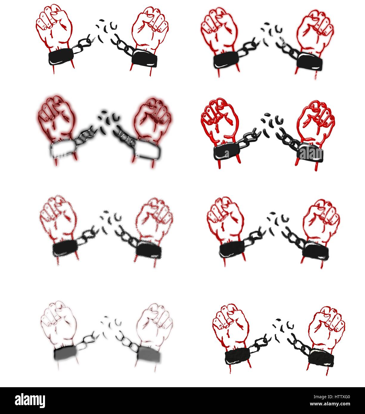 Break the chains set Stock Photo - Alamy