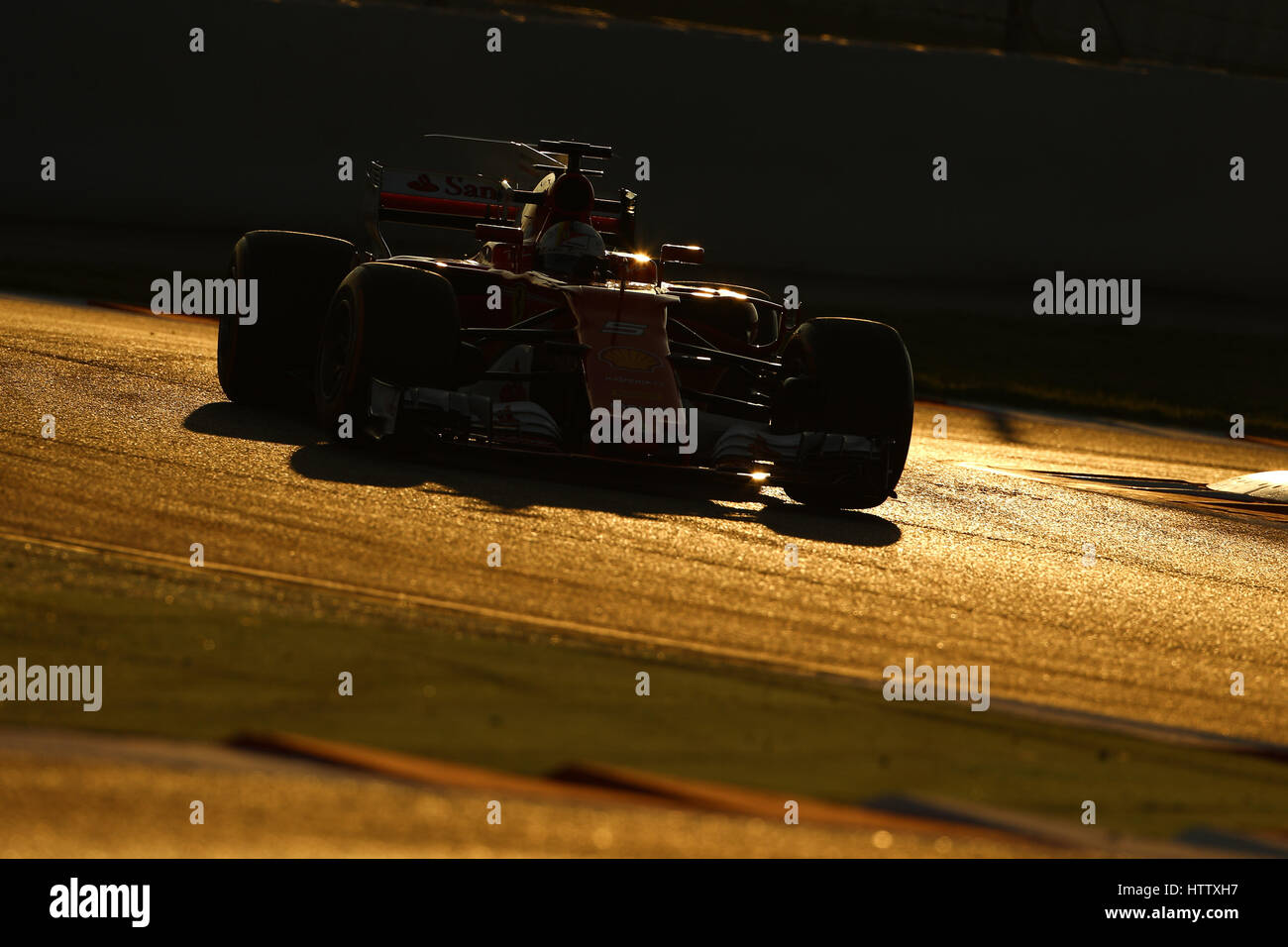 Sebastian Vettel (GER) driving his Scuderia Ferrari SF70H during the ...