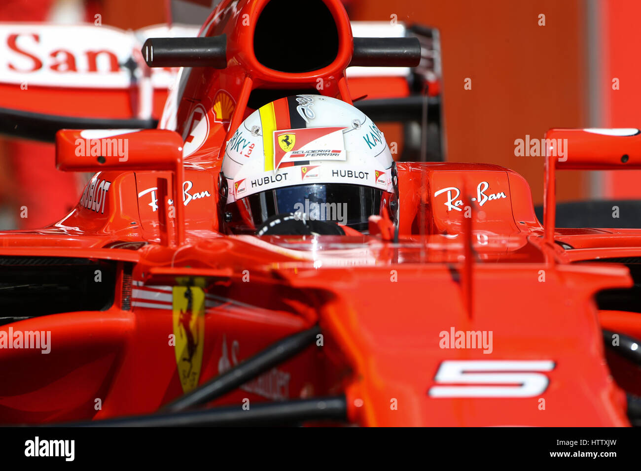 Sebastian Vettel (GER) driving his Scuderia Ferrari SF70H during the ...