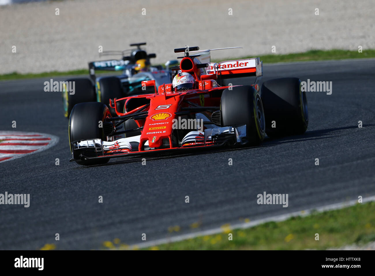 Sebastian Vettel (GER) driving his Scuderia Ferrari SF70H during the ...