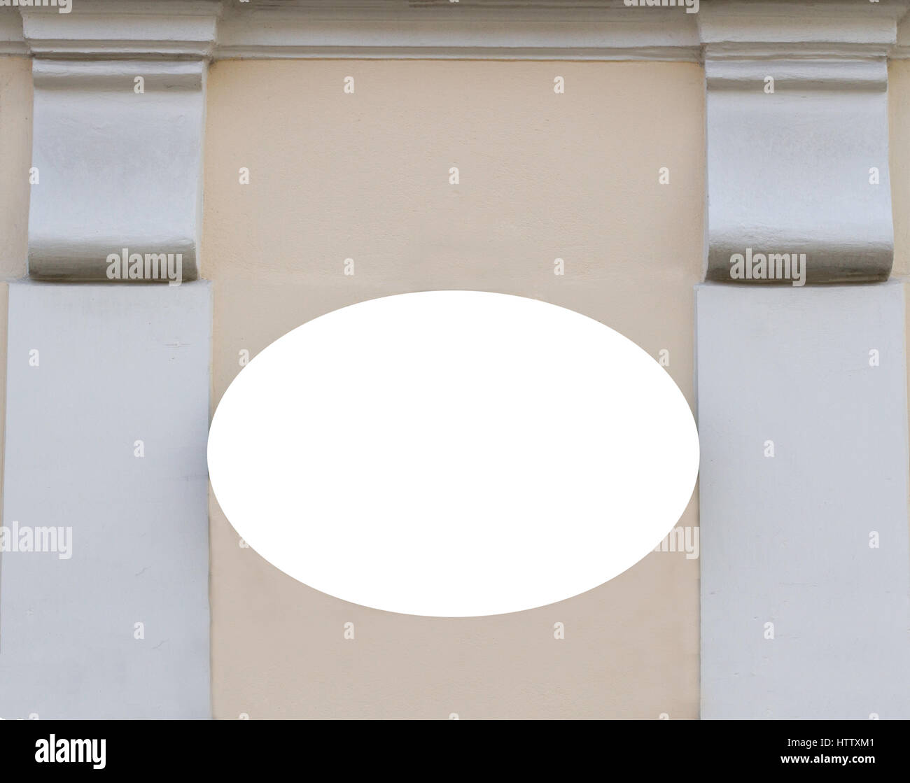 Signboard. Mock up. Oval shape Stock Photo - Alamy