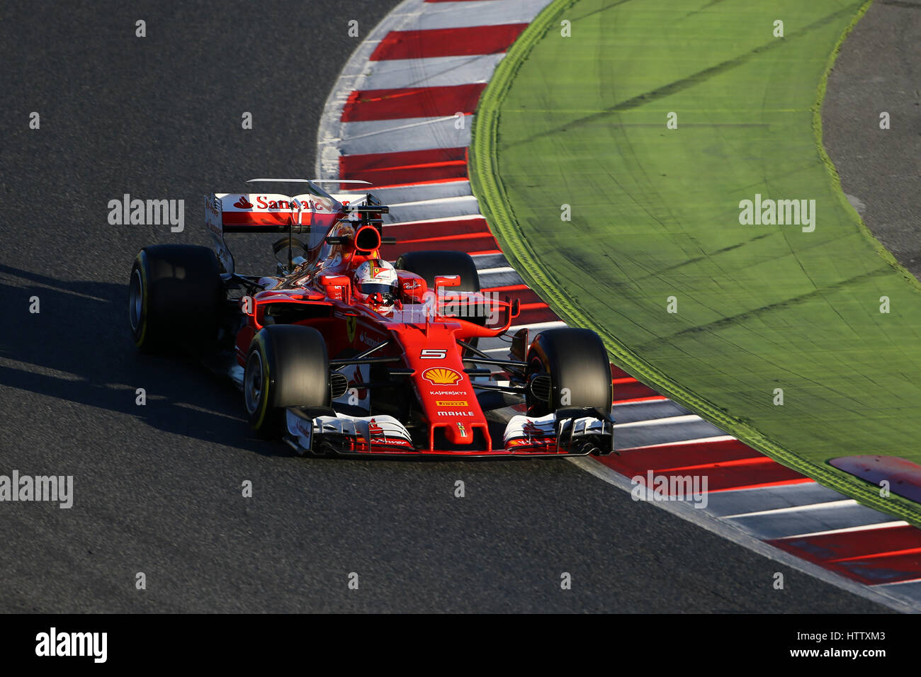 Sebastian Vettel (GER) driving his Scuderia Ferrari SF70H during the ...
