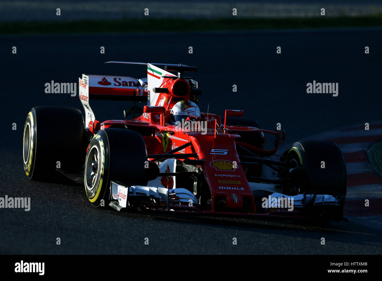 Sebastian Vettel (GER) driving his Scuderia Ferrari SF70H during the ...