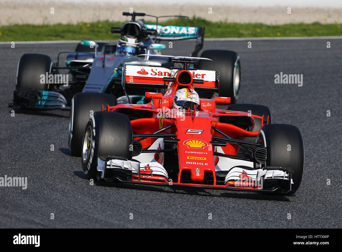 Sebastian Vettel (GER) driving his Scuderia Ferrari SF70H during the ...