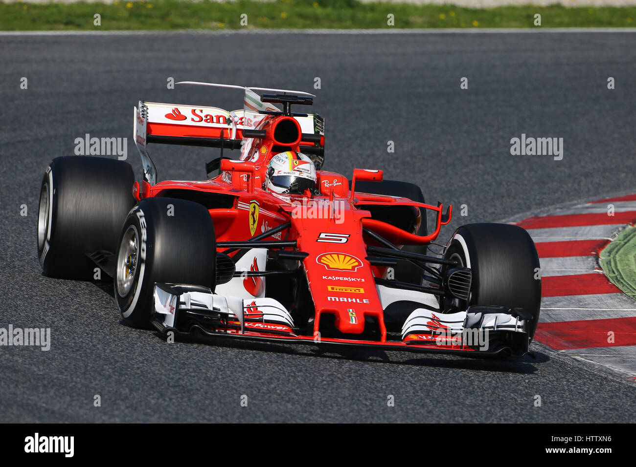 Sebastian Vettel (GER) driving his Scuderia Ferrari SF70H during the ...