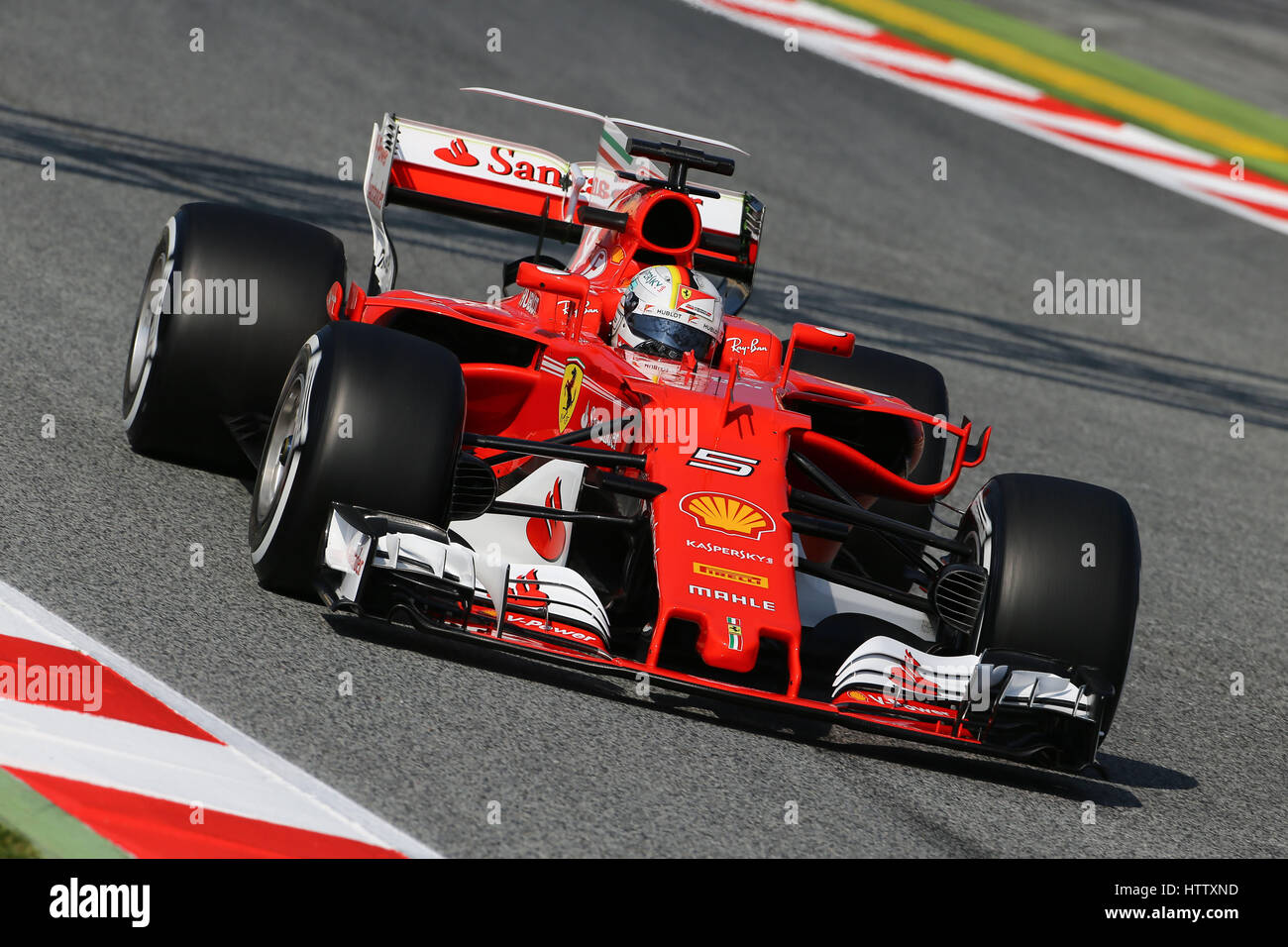 Sebastian Vettel (GER) driving his Scuderia Ferrari SF70H during the ...