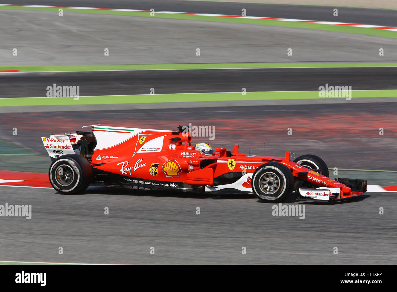Sebastian Vettel (GER) driving his Scuderia Ferrari SF70H during the ...