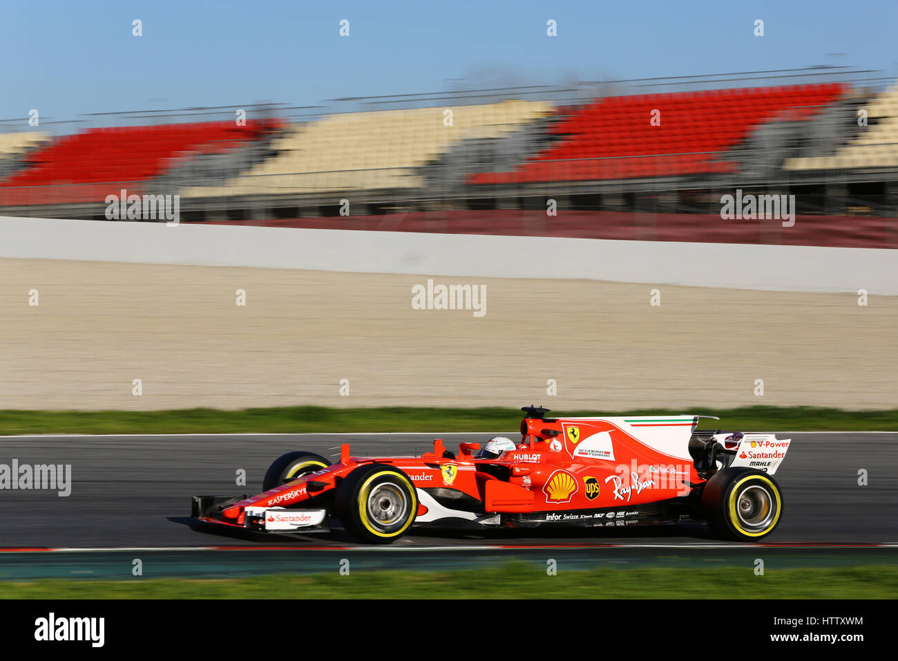 Sebastian Vettel (GER) driving his Scuderia Ferrari SF70H during the ...