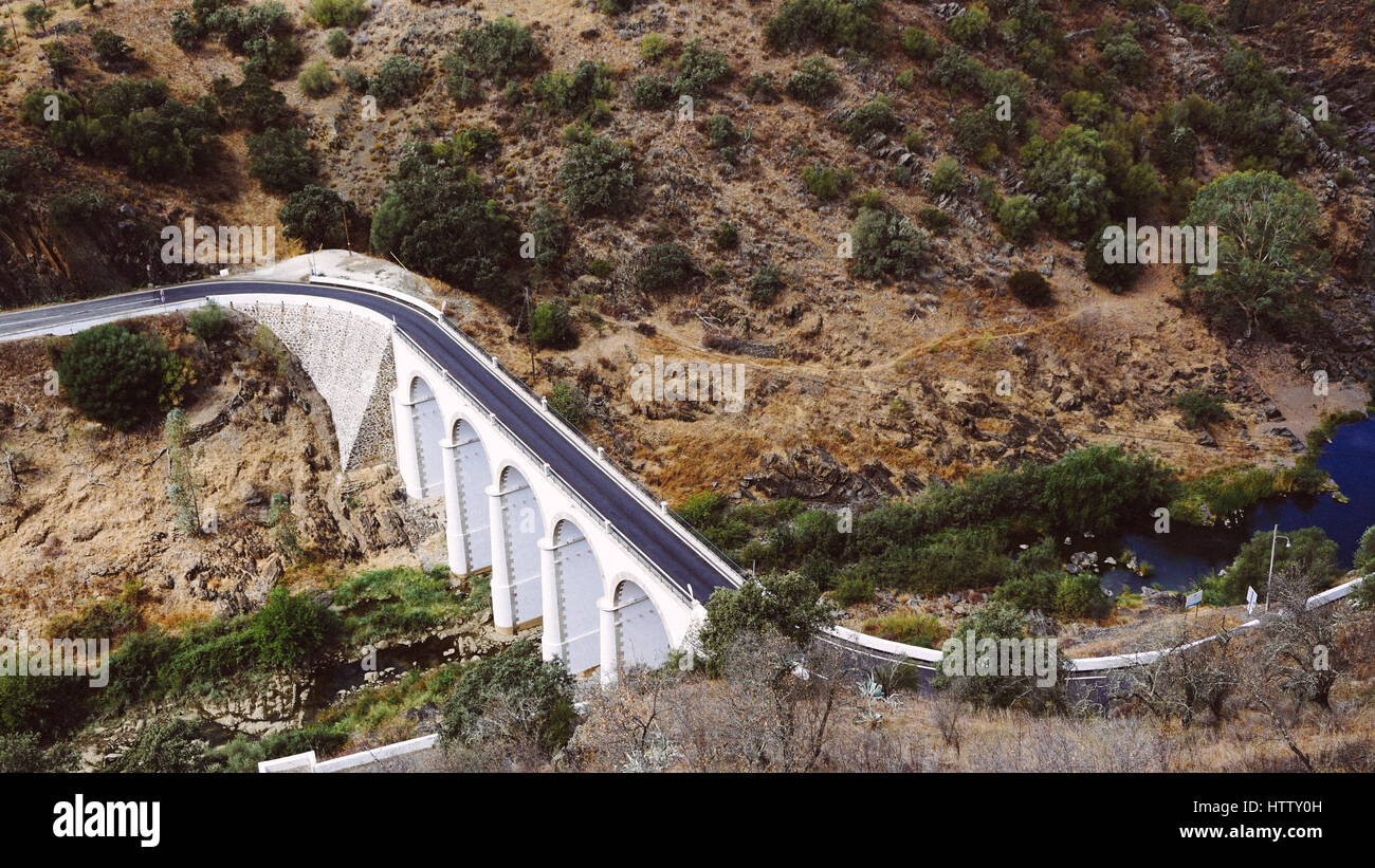A long road from above on a white bridge Stock Photo - Alamy