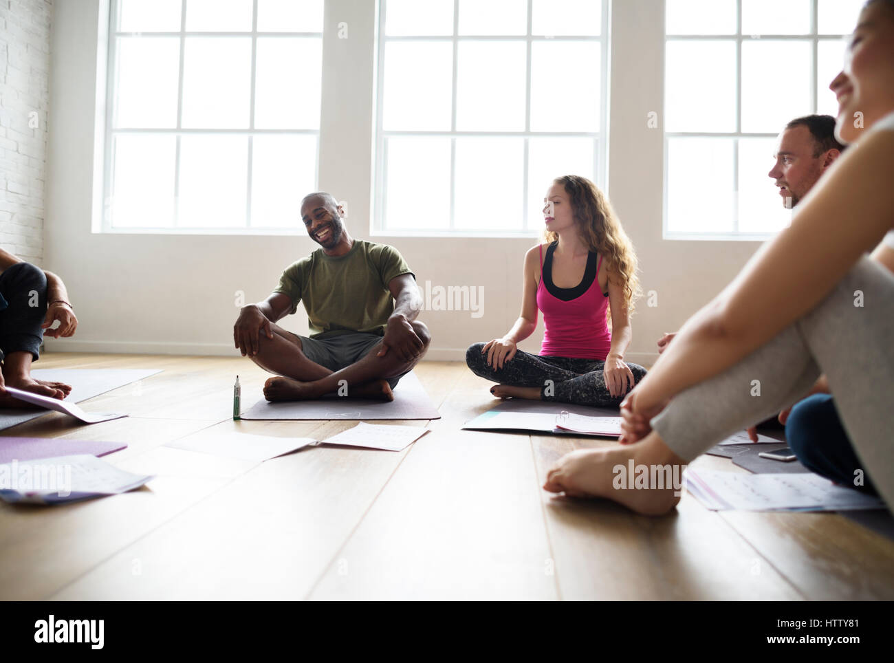 Diversity People Exercise Class Relax Concept Stock Photo - Alamy