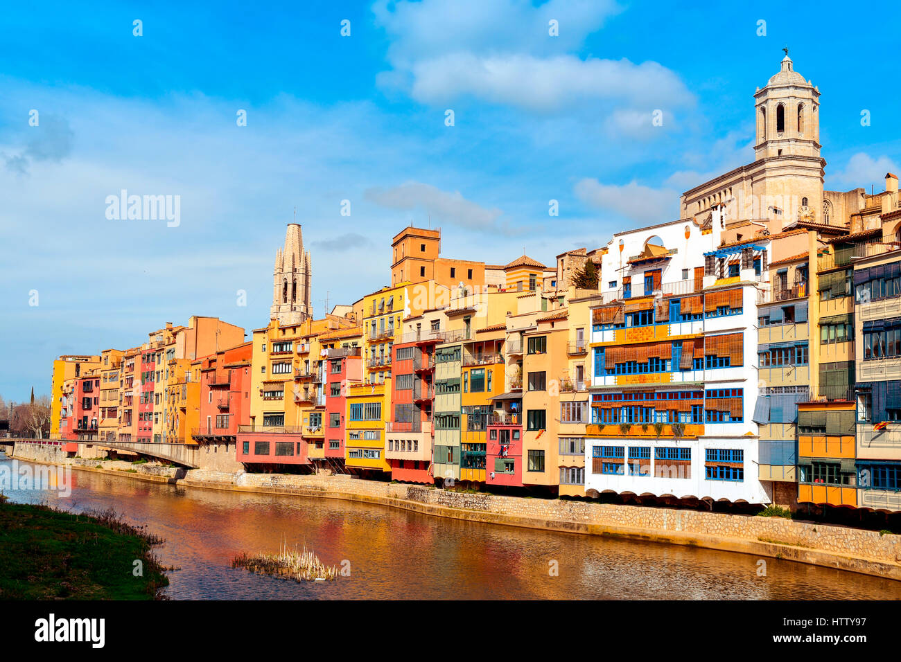 the Onyar River in Girona, in Spain, and some of the characteristics ...
