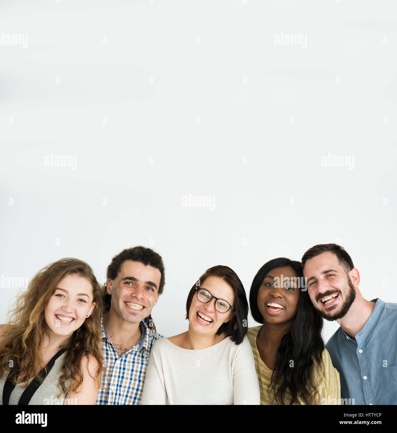 Group of friends connection studio shoot Stock Photo - Alamy