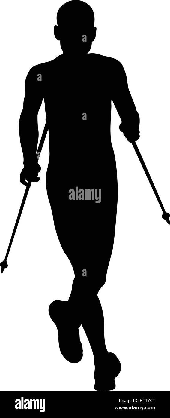 Trekking poles vector vectors hi-res stock photography and images - Alamy