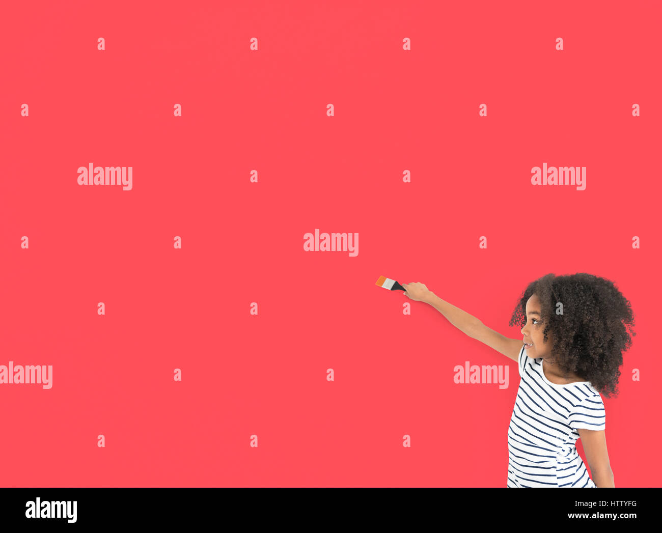 Little Girl Painting Paintbrush Layer Stock Photo - Alamy