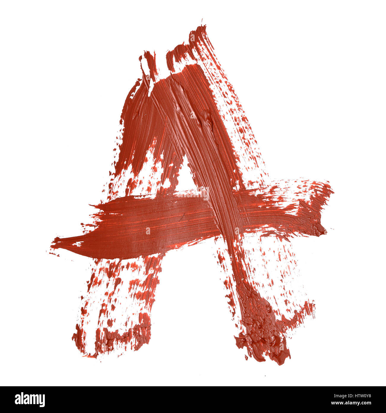 A - Red letters over white background Stock Photo - Alamy