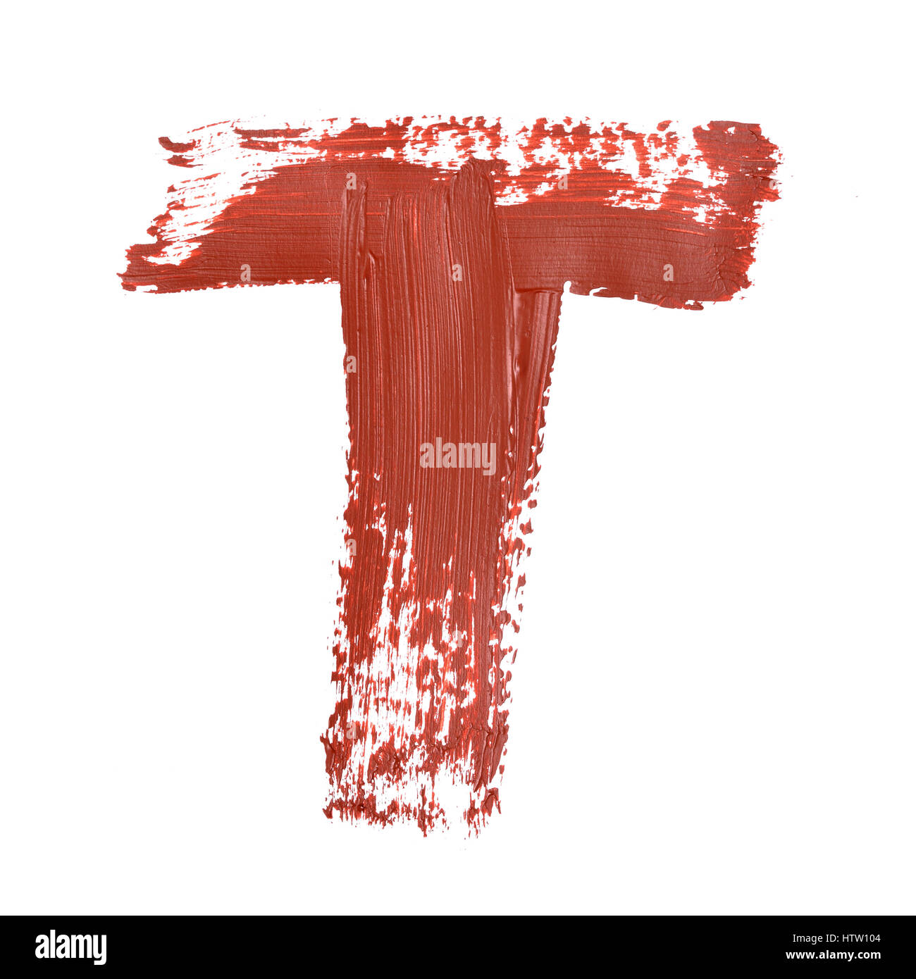 T - Red letters over white background Stock Photo - Alamy