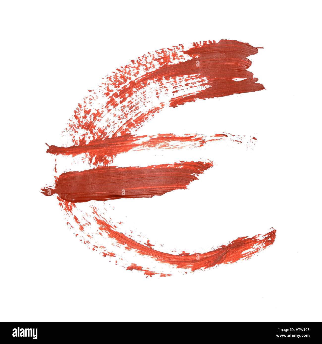 Euro sign - Red letters over white background Stock Photo - Alamy