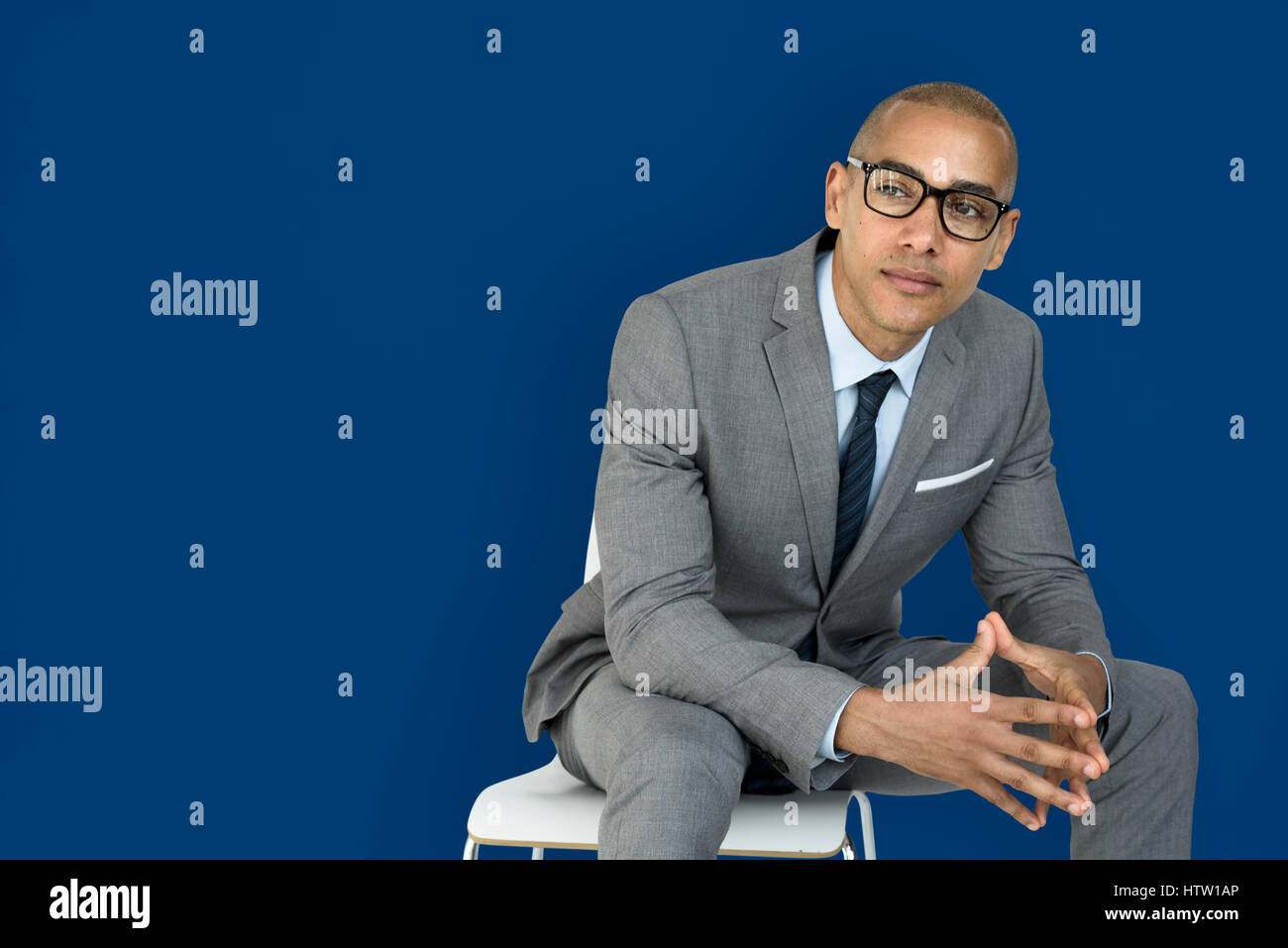 African Descent Business Man Thinking Concept Stock Photo - Alamy