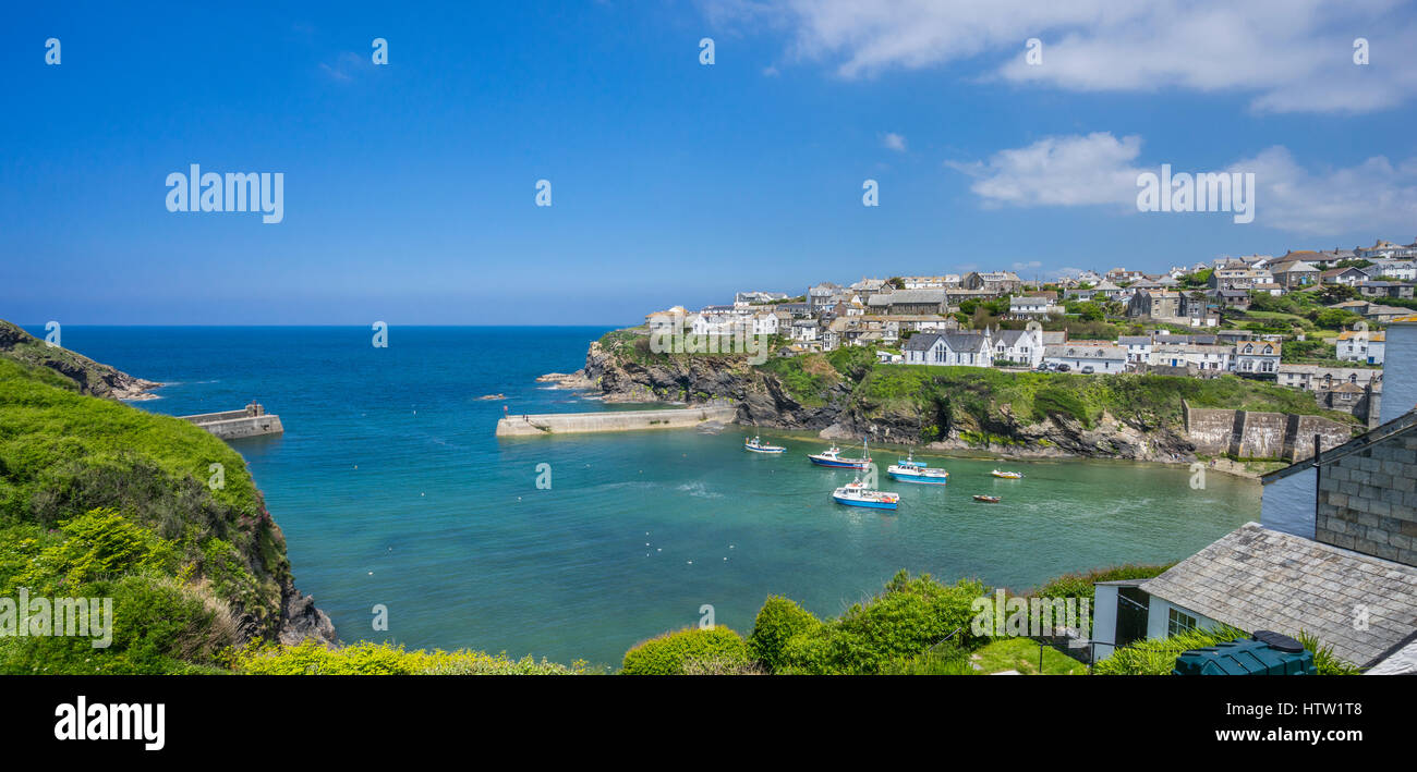 United Kingdom, South West England, Cornwall, Port Isaac, view of the ...