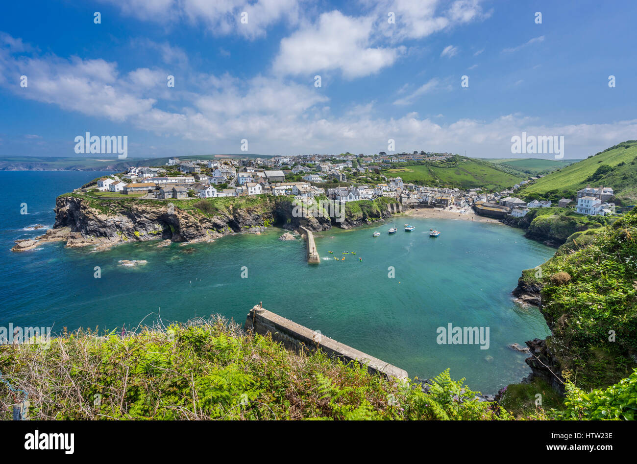 United Kingdom, South West England, Cornwall, Port Isaac, view of the ...