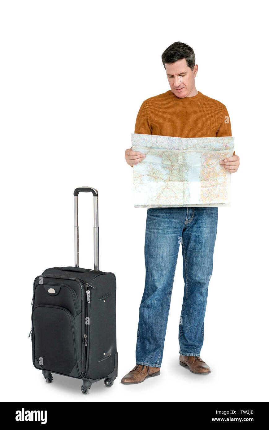 Time travel man tourist Cut Out Stock Images & Pictures - Alamy