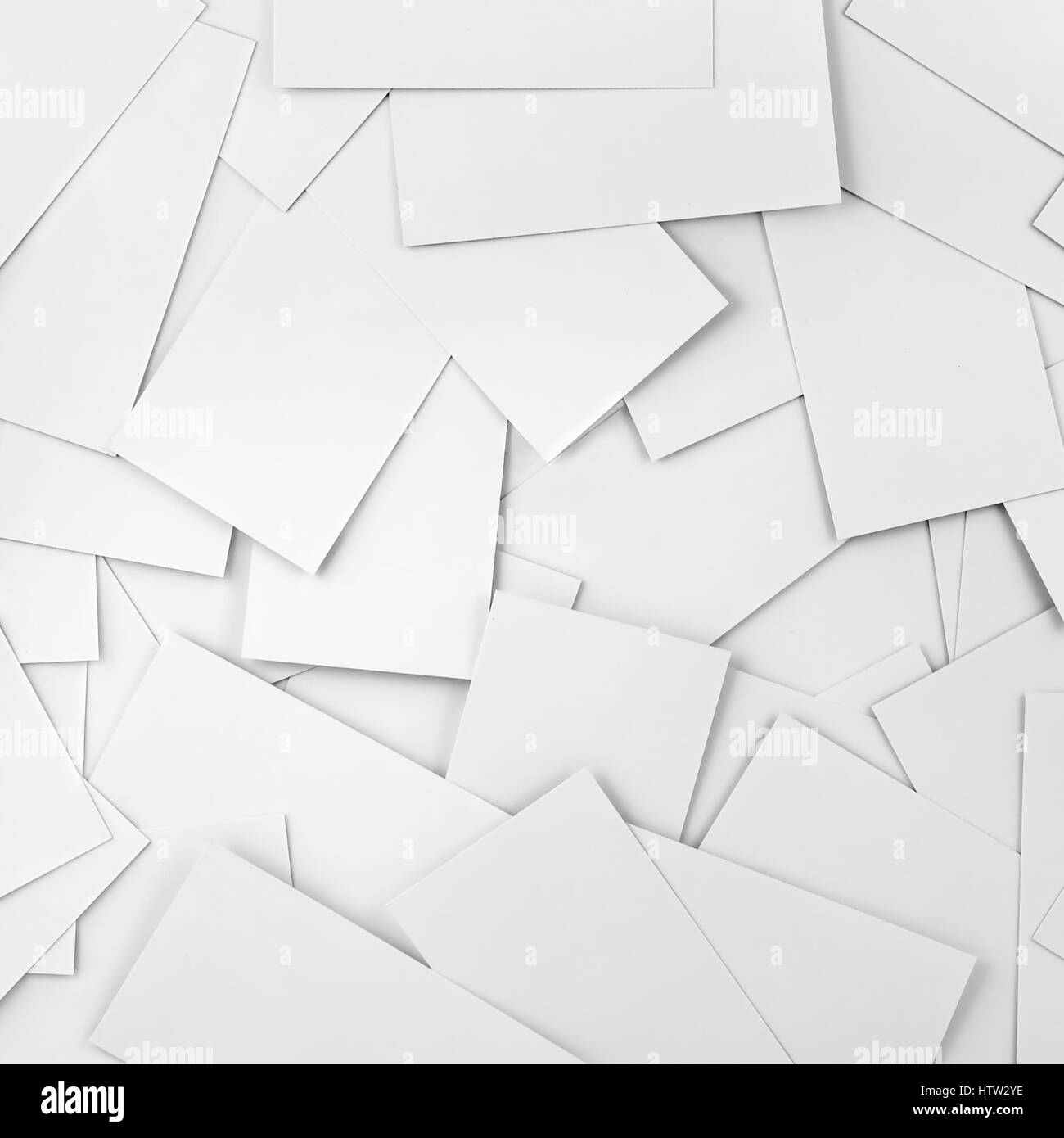 Blank white business cards as a background, large detailed copy space ...