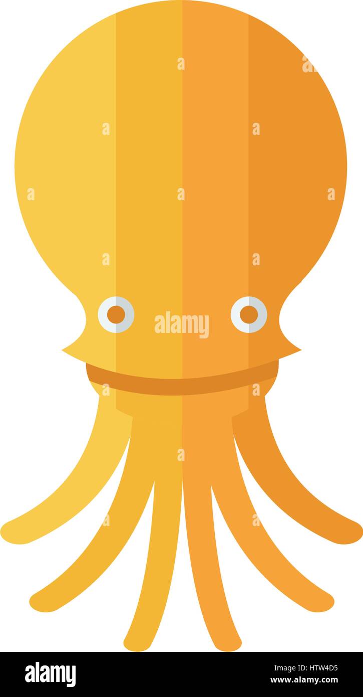 Squid Cartoon yellow Stock Vector Image & Art - Alamy