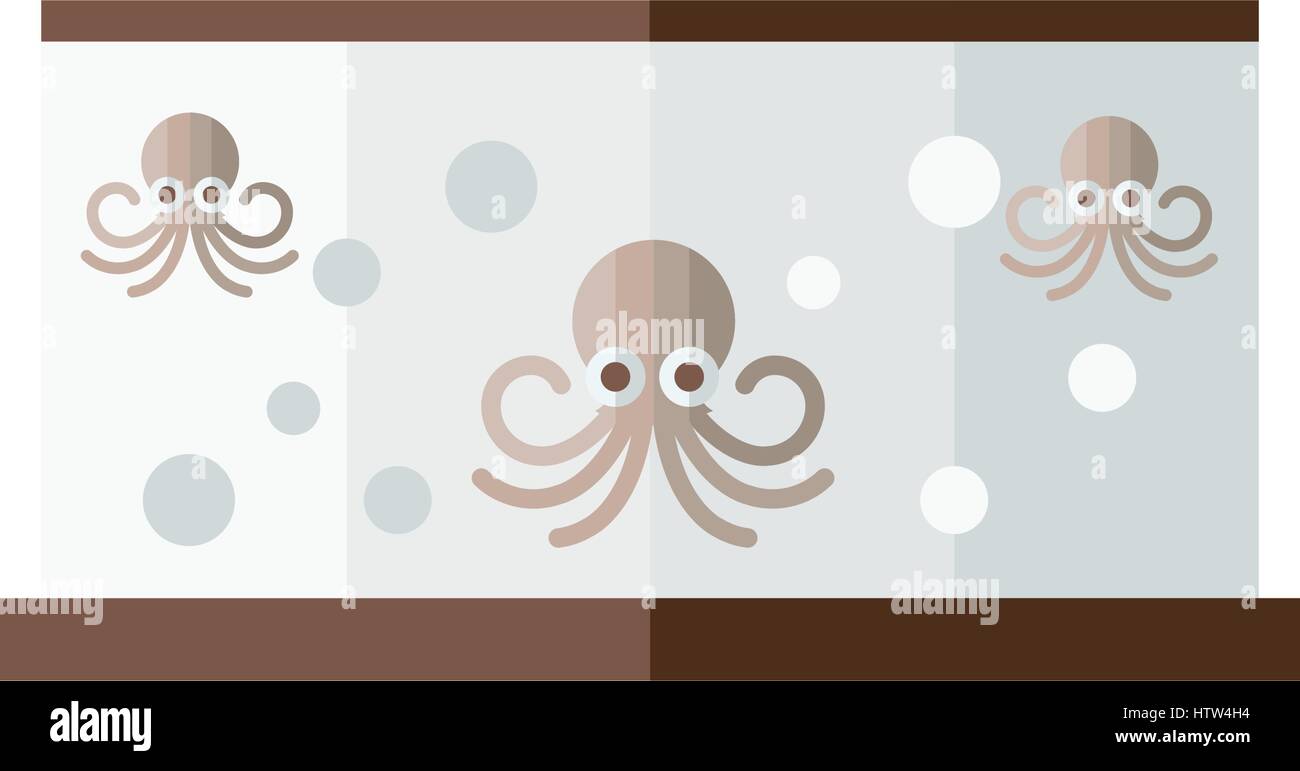 Brown Squid in fish tank Stock Vector Image & Art - Alamy