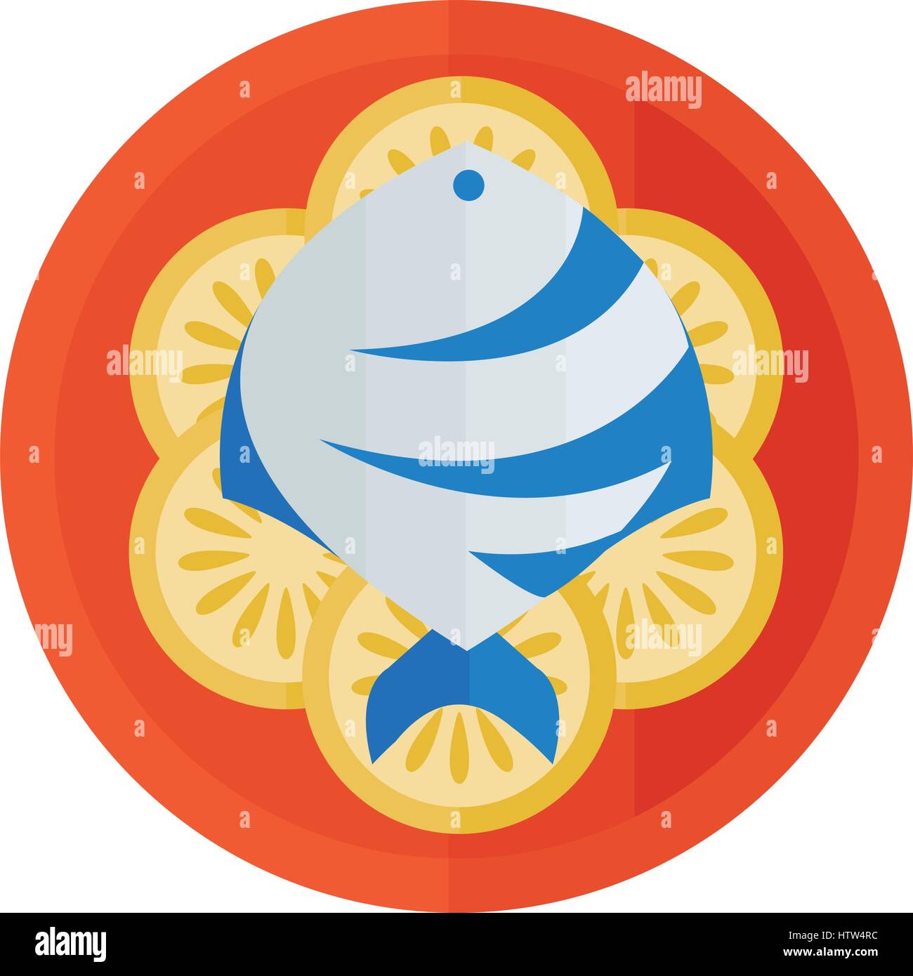 Red fish on lettuce Stock Vector Images - Alamy