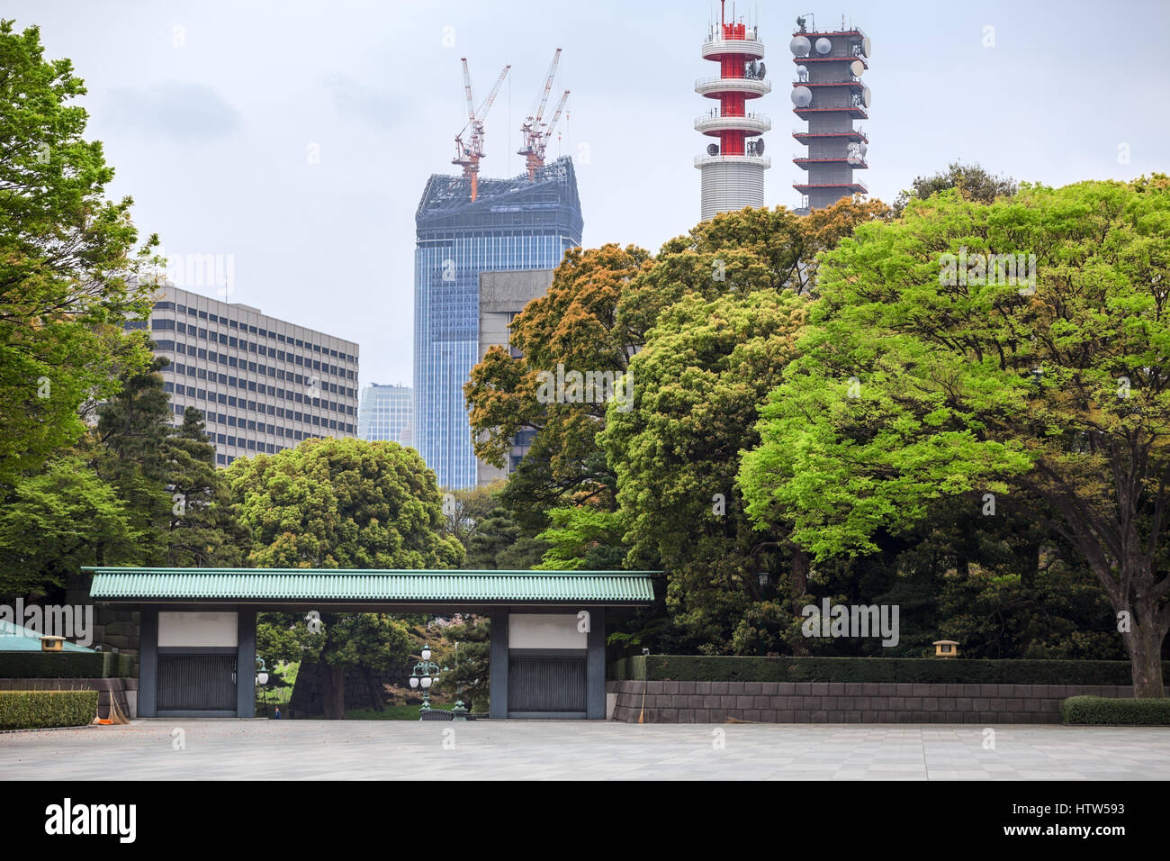 TOKYO, JAPAN - CIRCA APR, 2013: View from Tokyo Imperial Palace area at ...