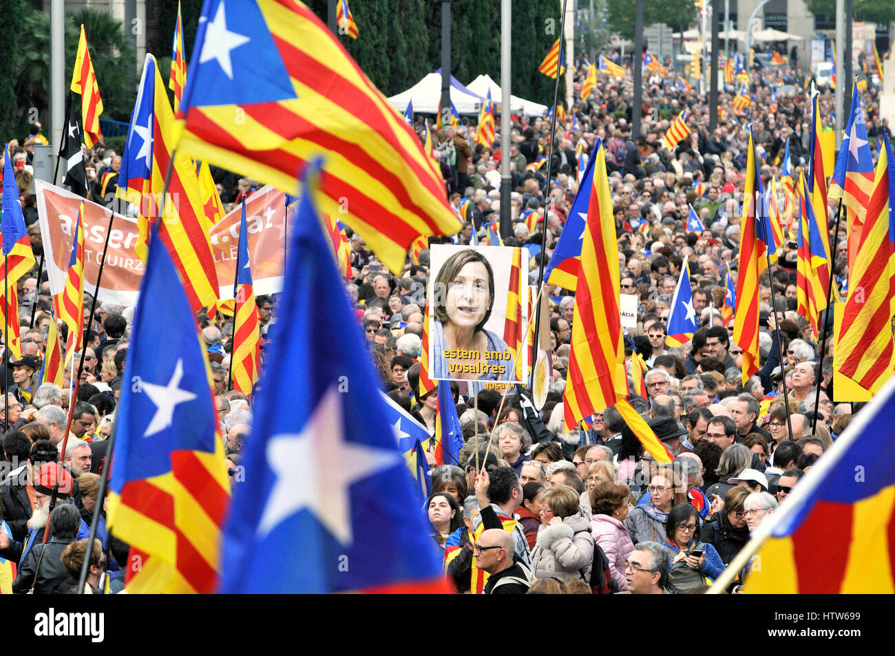 Political demonstration for the independence of Catalonia. Catalan ...