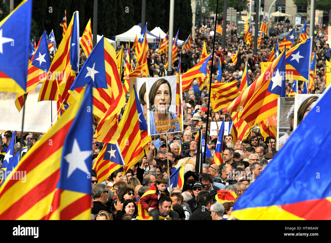 Political demonstration for the independence of Catalonia. Catalan ...