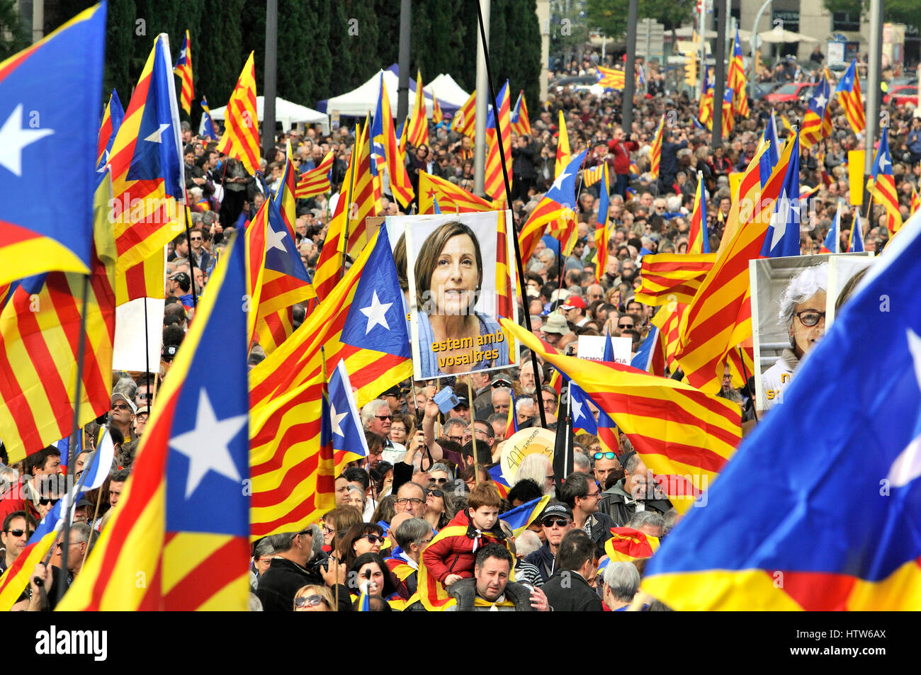 Political demonstration for the independence of Catalonia. Catalan ...