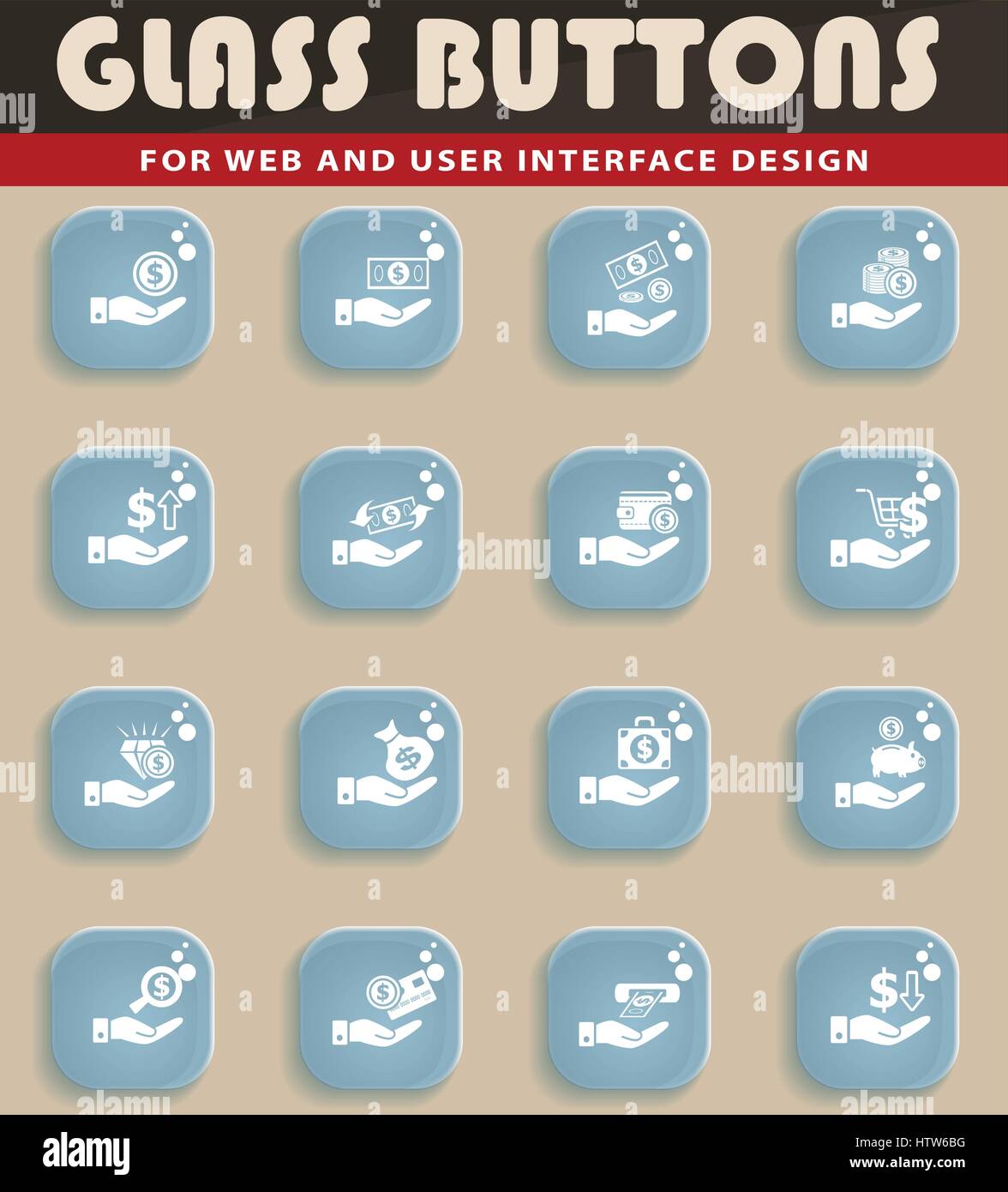 hand and money web icons for user interface design Stock Vector Image ...