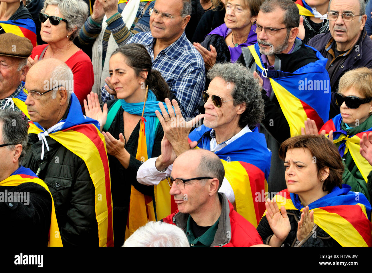Political demonstration for the independence of Catalonia. Catalan ...