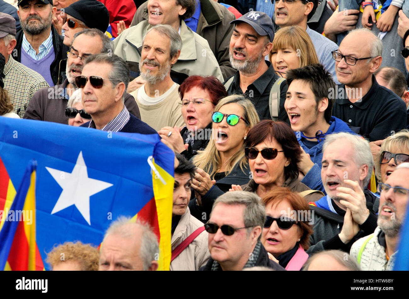 Political demonstration for the independence of Catalonia. Catalan ...