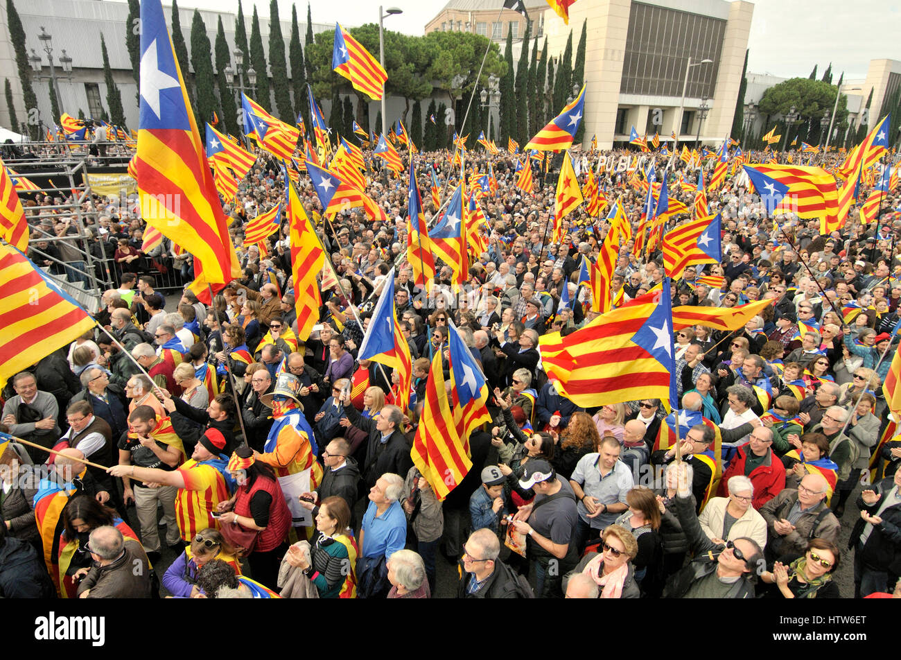 Political demonstration for the independence of Catalonia. Catalan ...
