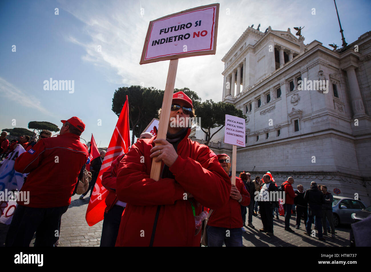 Rome, Italy. 14th Mar, 2017. Employees of TIM, an Italian brand owned ...