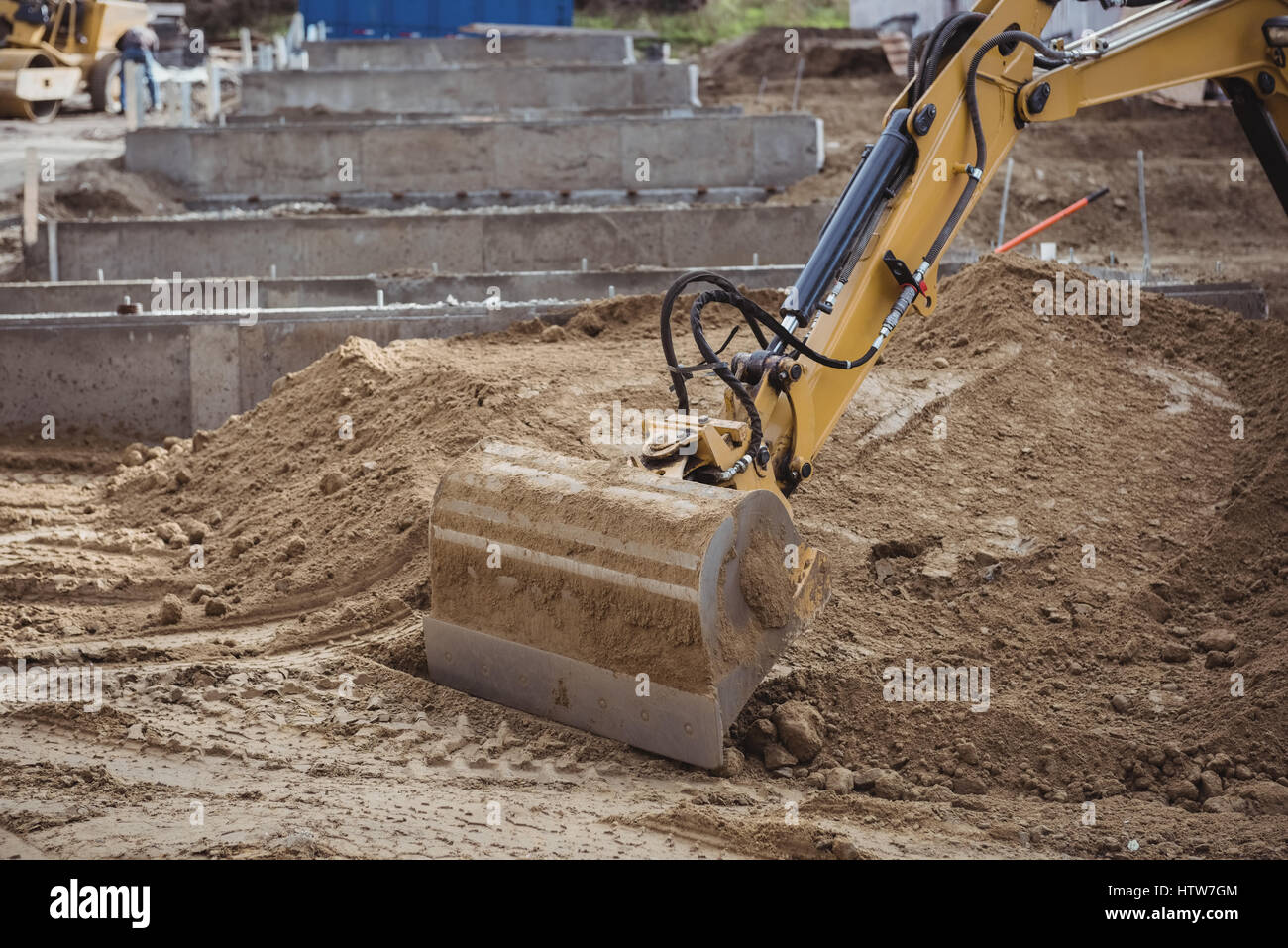 Bulldozer at construction site Stock Photo - Alamy