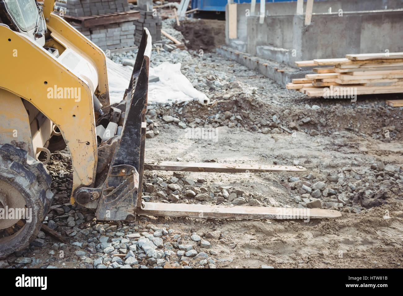 Bulldozer at construction site Stock Photo - Alamy