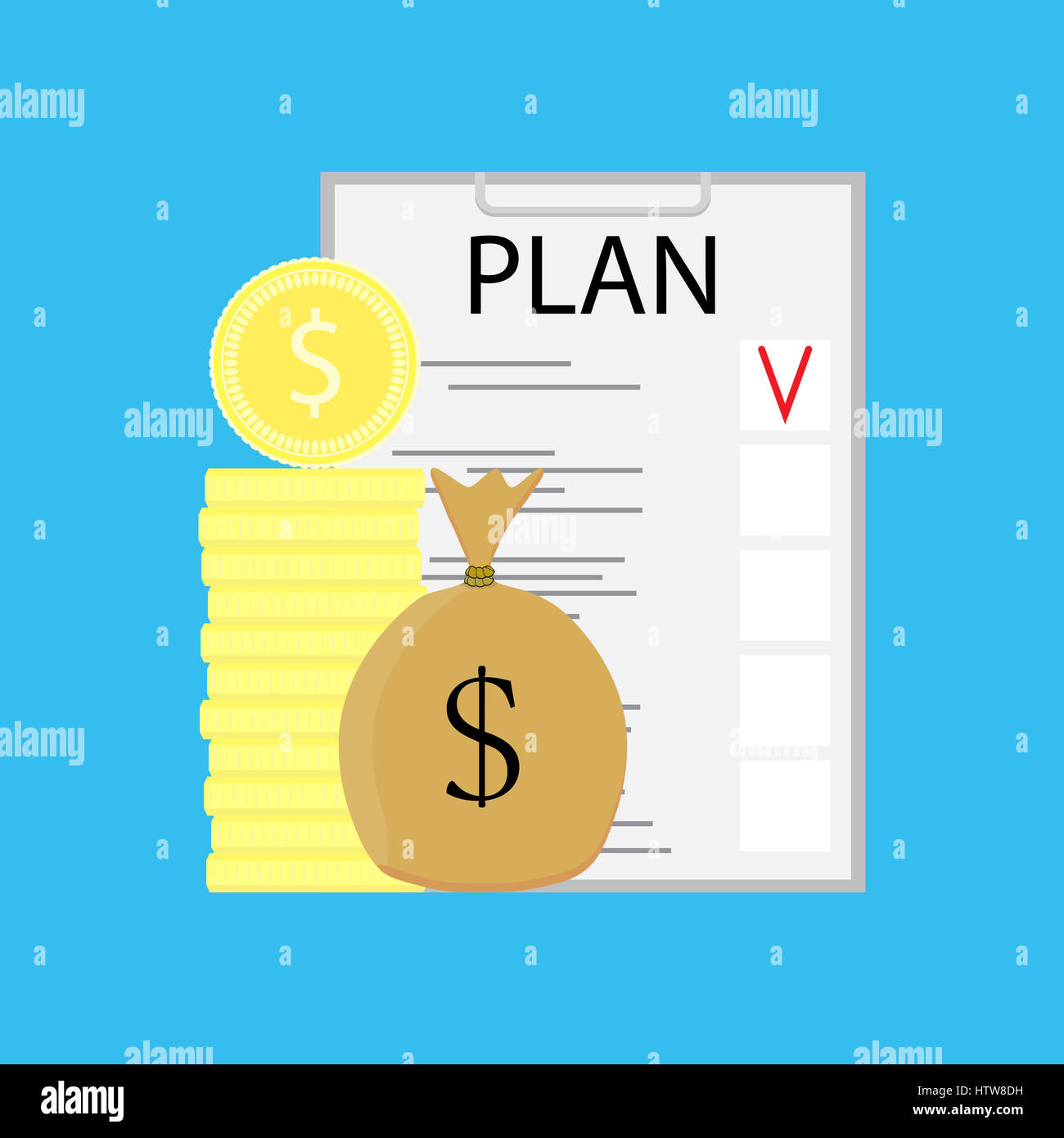 Plan checklist growth money. Finance plan and earnings stock financial ...