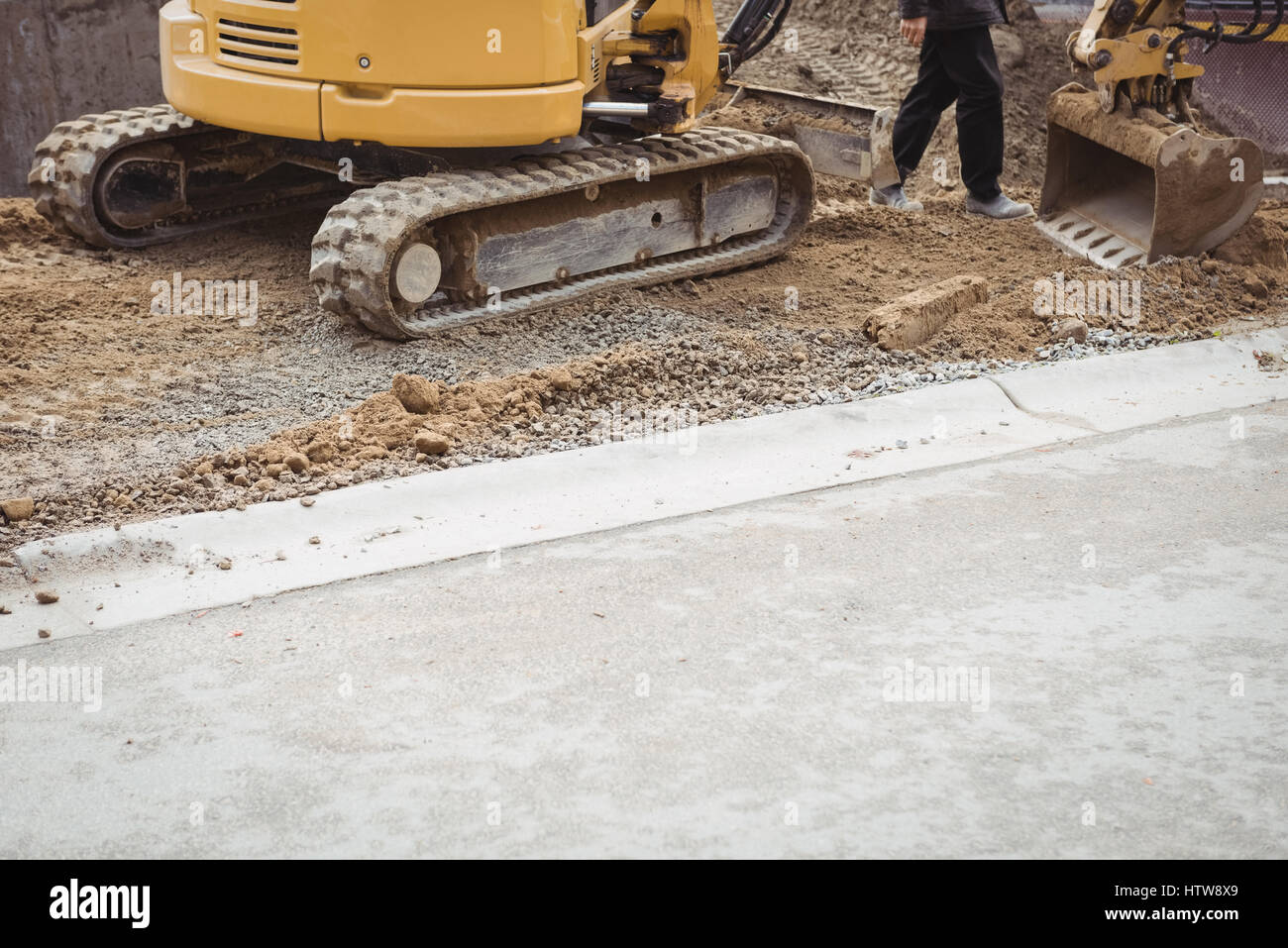 Bulldozer at construction site Stock Photo - Alamy