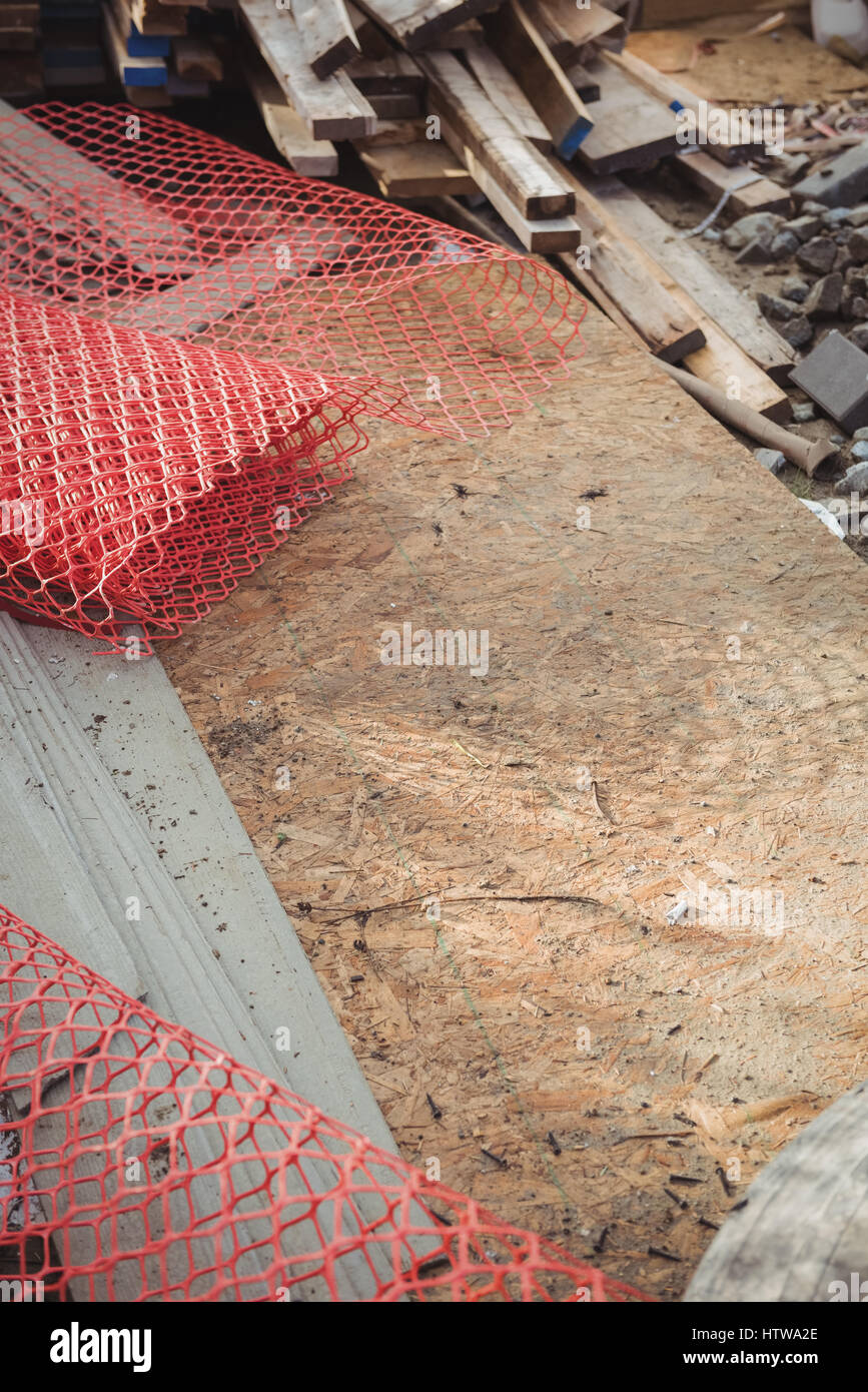 Metallic net at construction site Stock Photo - Alamy